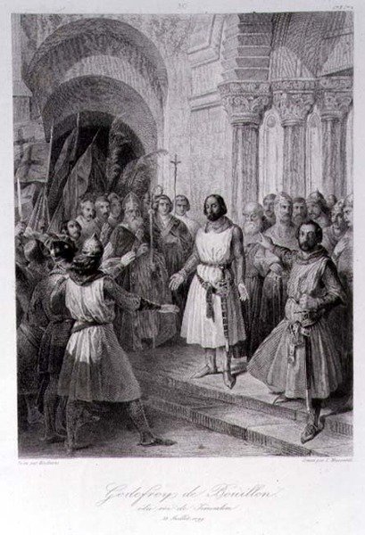 Godfrey of Bouillon Elected King of Jerusalem, engraved by Leopold Massard