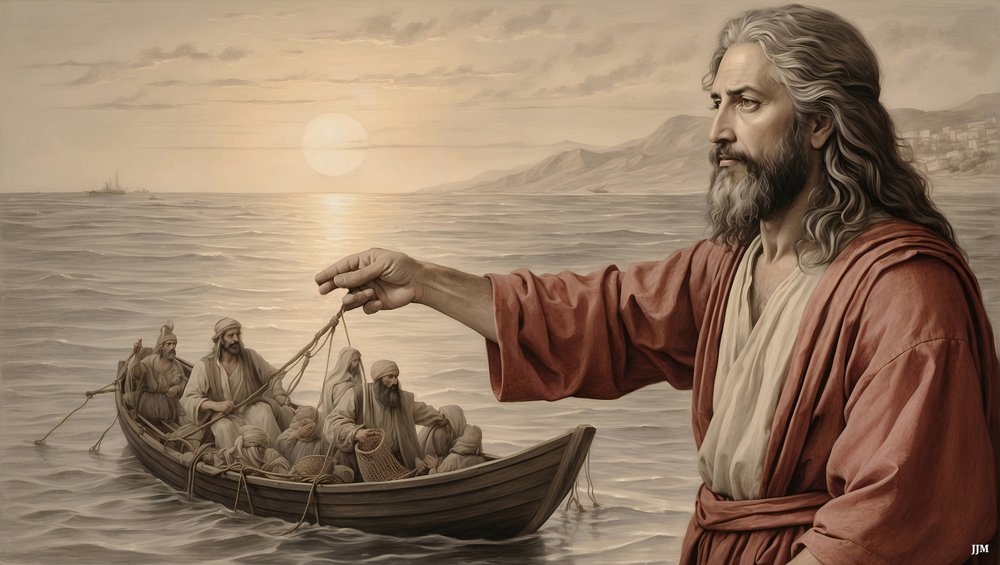 Jesus The Net Was Filled with 153 Large Fish 01 E