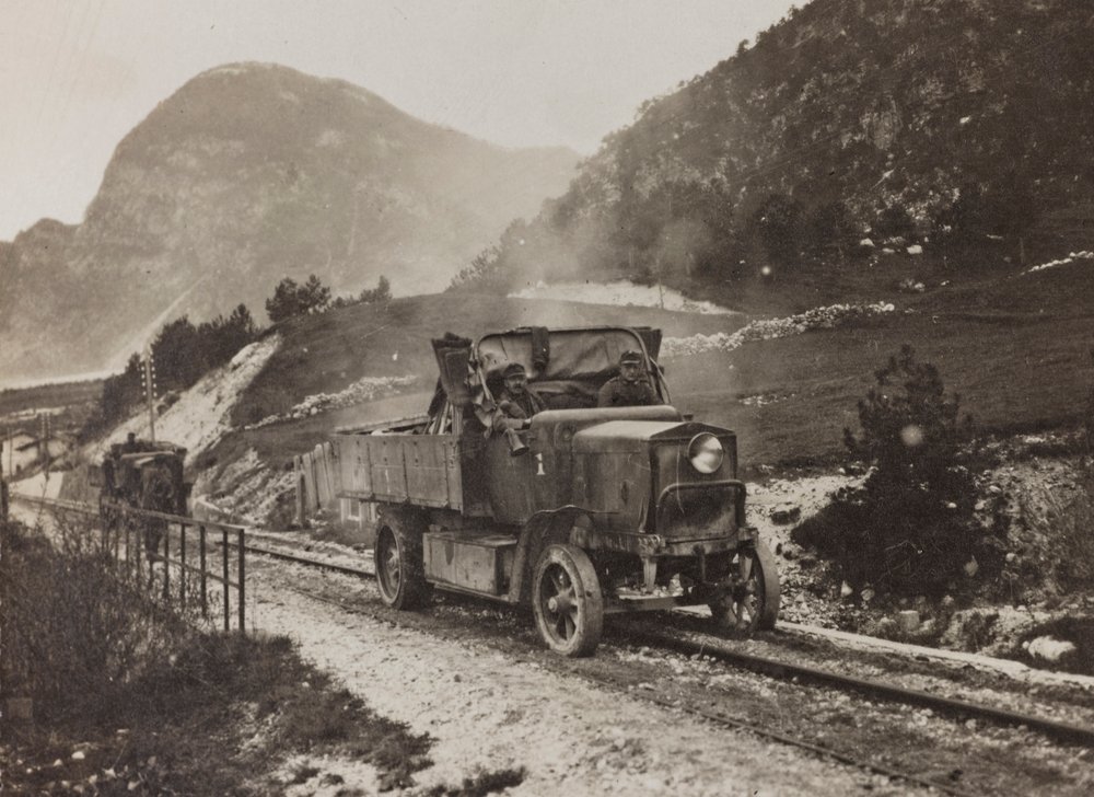 Military Vehicles Along the Road by Josef Zohles