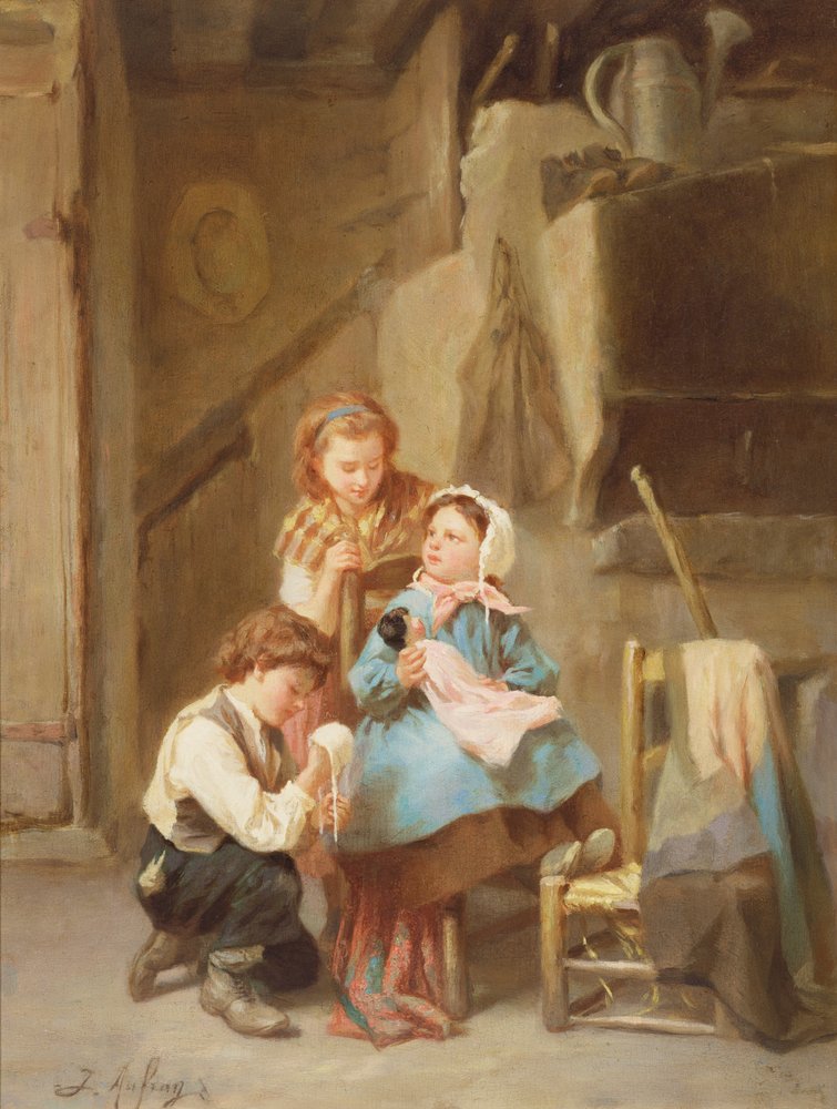 Dressing the Dolly by Joseph-Athanase Aufray