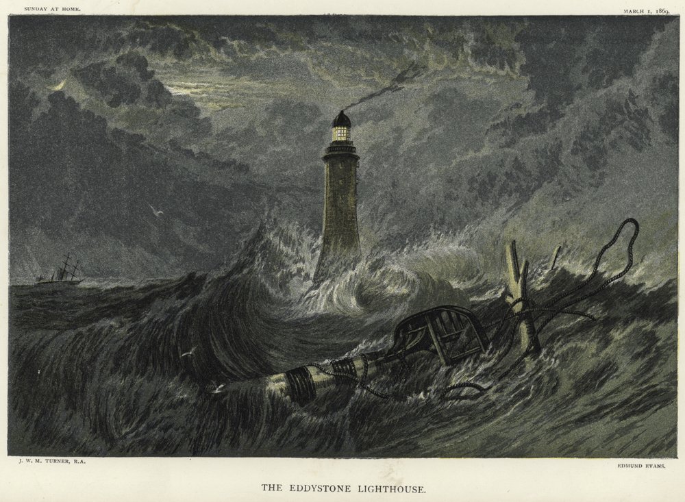 The Eddystone Lighthouse on the Eddystone Rocks