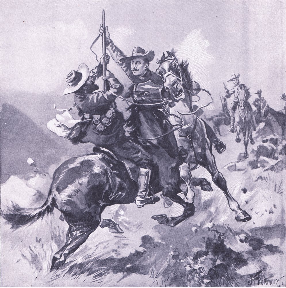 The capture of Field-Cornet Swanepool (illustration from After Pretoria ...