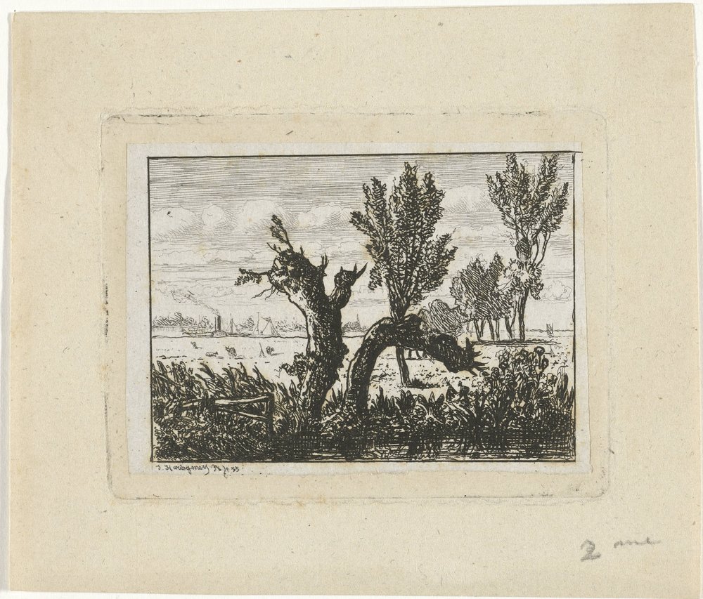 Landscape with Pollard Willows by Joseph Hartogensis