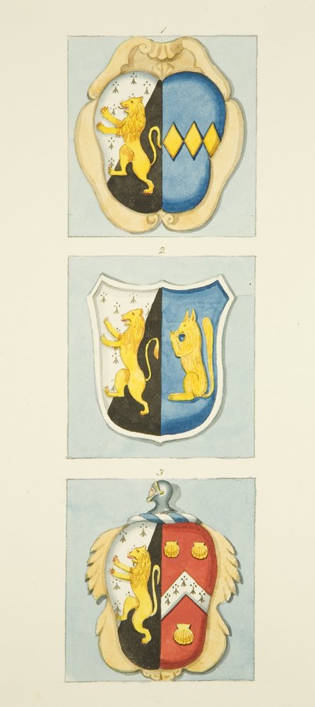 3 Coats-of-Arms on Monuments in St James's by Joseph Manning
