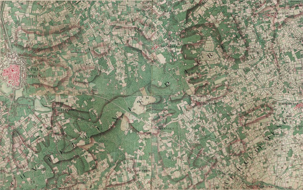 Map of Ypre ou Ipres - Ieper by Joseph de Ferraris