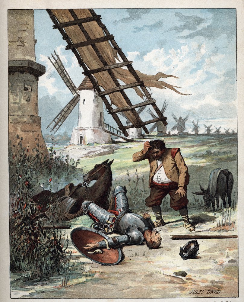Don Quixote and the Windmills by Jules David