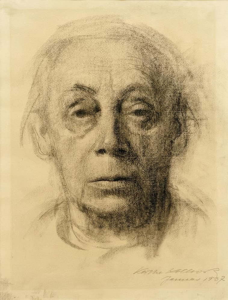 Self-Portrait en Face by Käthe Kollwitz: Fine art print