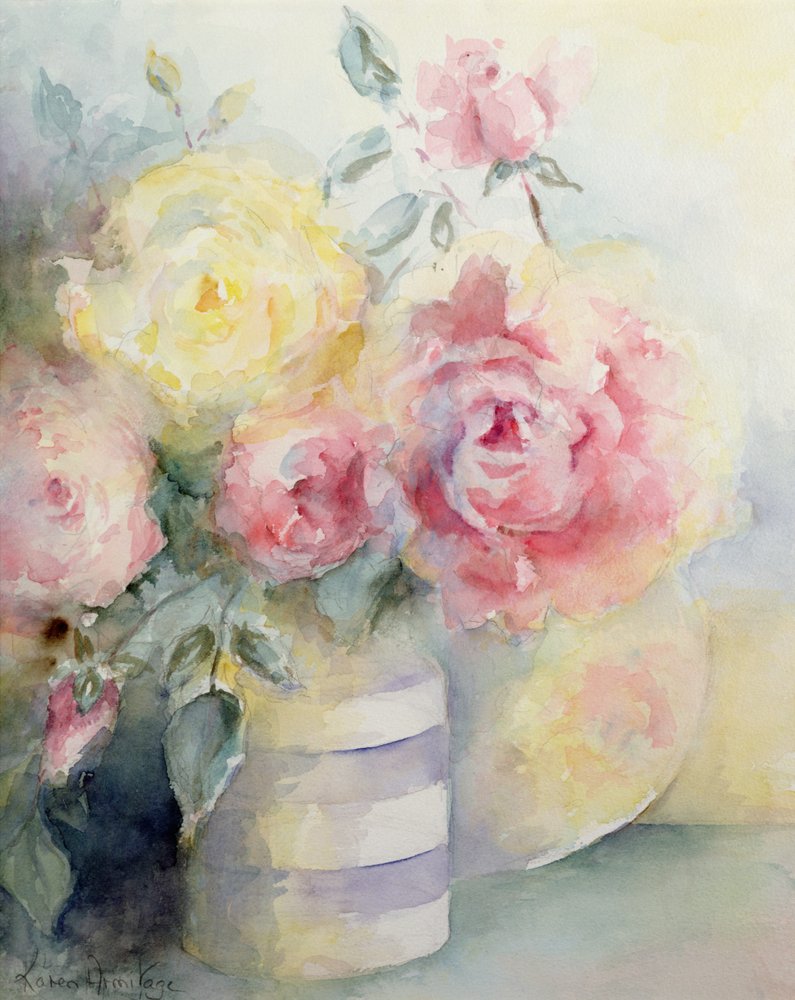 Roses in a Cornish Jug by Karen Armitage: Fine art print