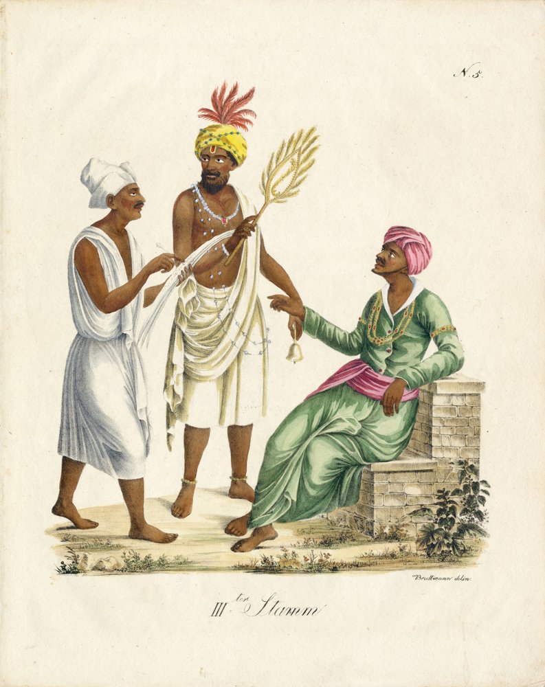 Indian Men in Traditional Clothing by Karl Joseph Brodtmann