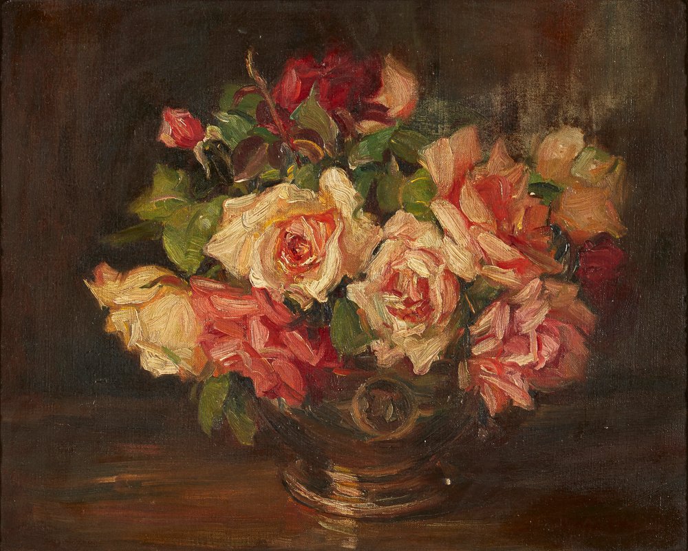 Pink Roses by Kate Wyllie: Highest-quality art reproduction