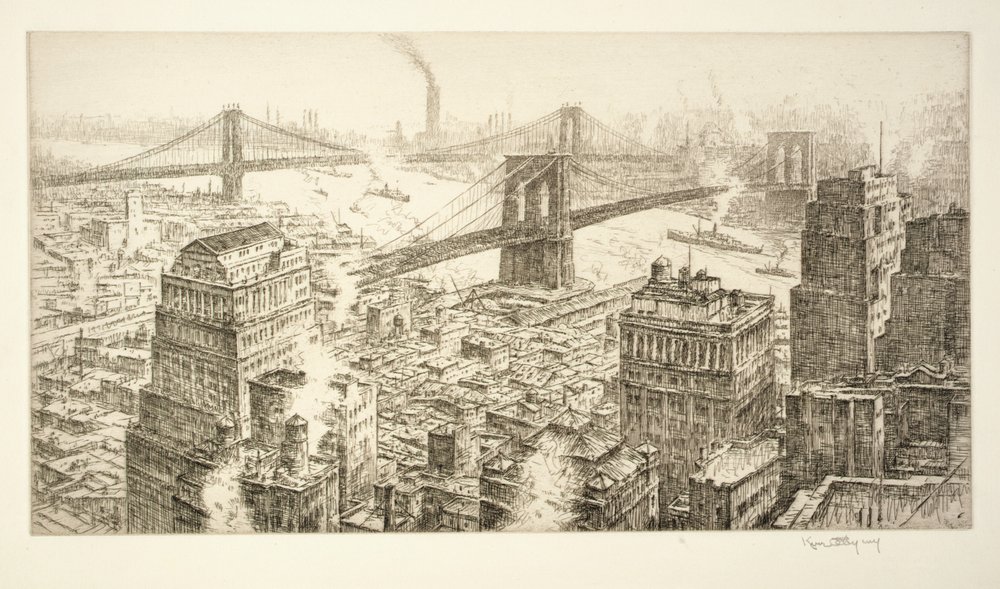 Two Bridges by Kerr Eby: Highest-quality art reproduction