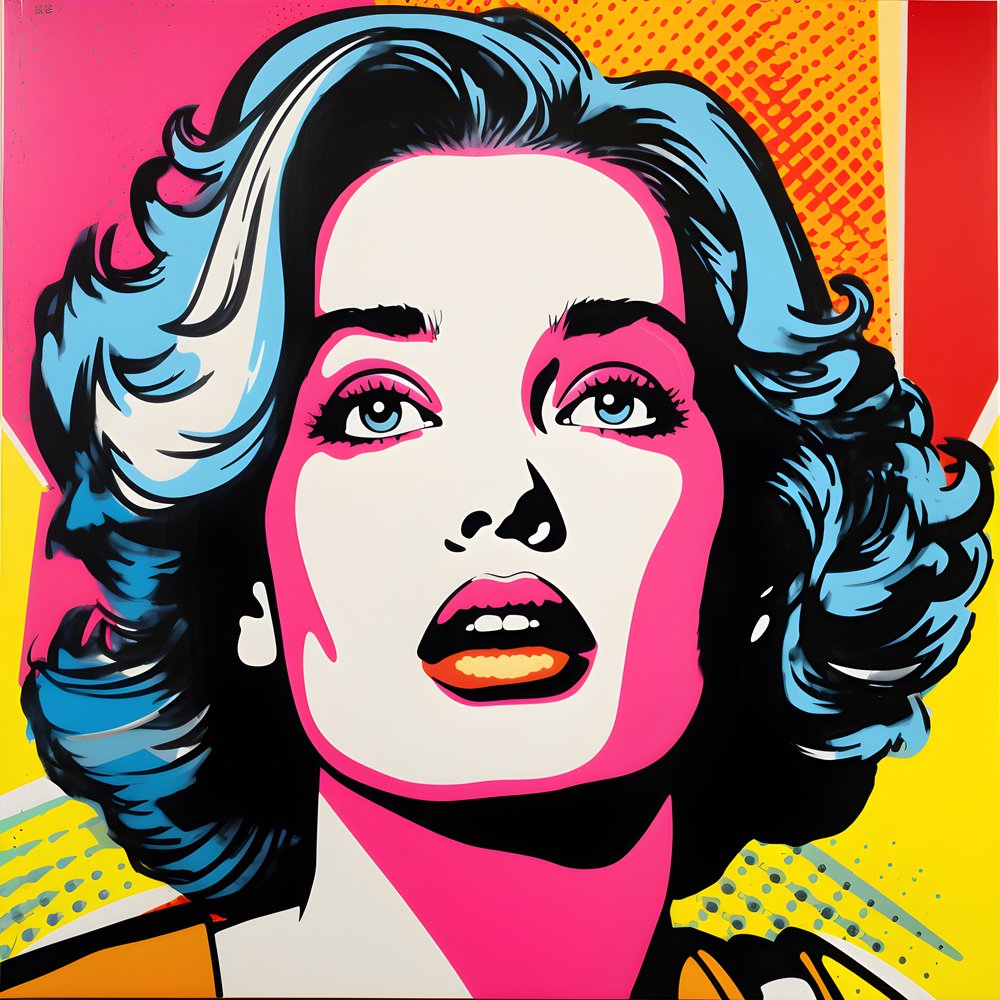 Pop Art Portrait, Half-Body, Colorful, Graphic, Morning, in the Style ...