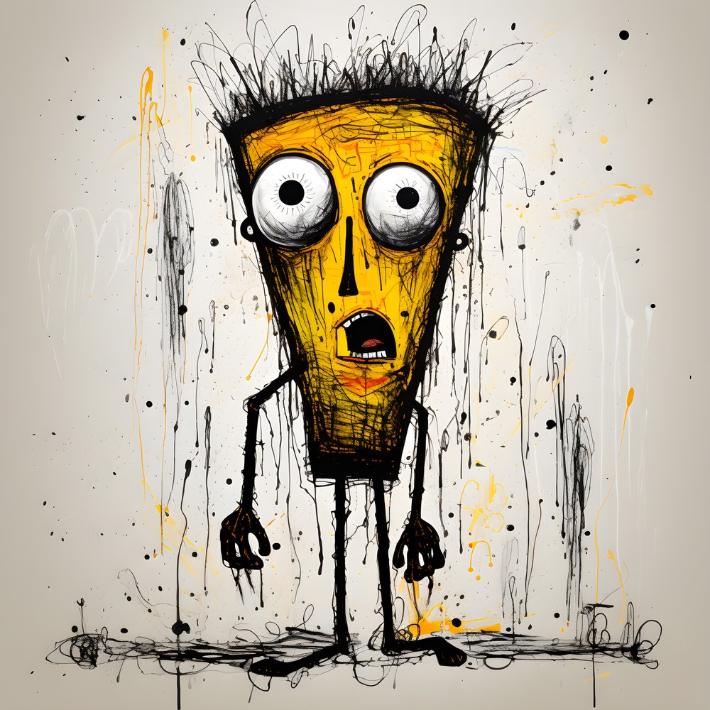 Yellow Cartoon Character 1 by Kurt Heppke: Fine art print