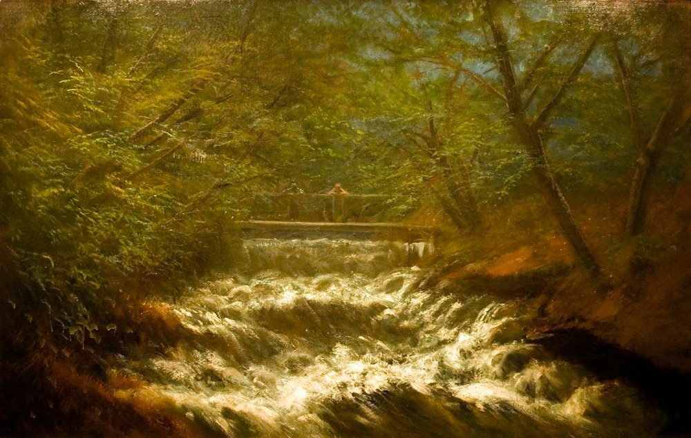 Brawling Brook with Bridge by Laszlo Mednyanszky