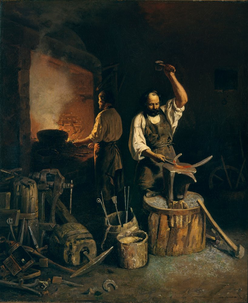 The Forge by Lavr Kuzmich Plakhov: Buy fine art print