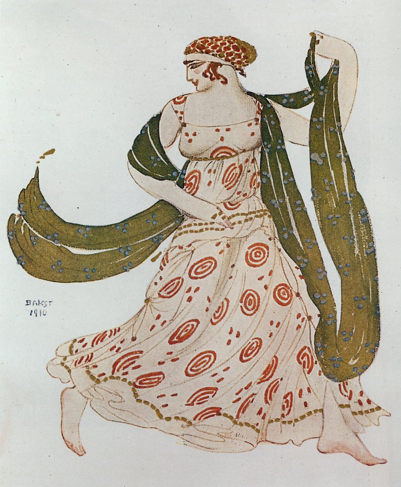Costume Sketch for the Greek Dance from 'Cleopatra' by Alexander Arensky