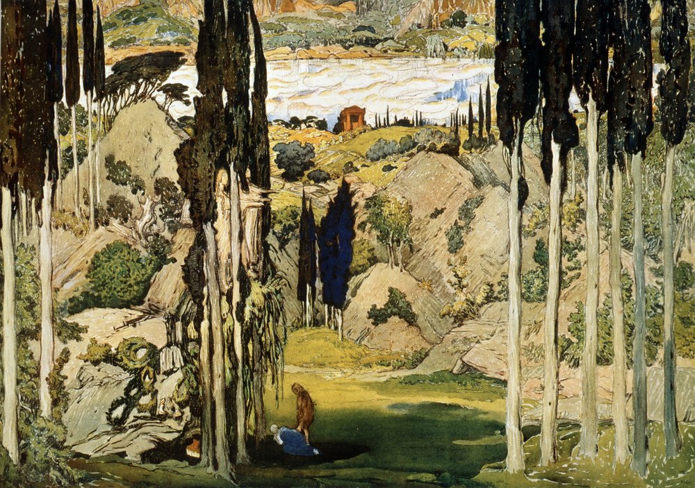 Stage Design for the Ballet Daphnis and Chloe by Maurice Ravel