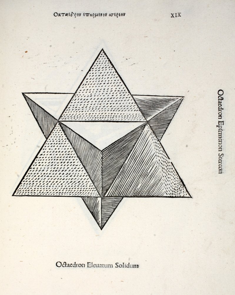 Octocedron elevatum solidum, illustration from 'Divina Proportione' by ...