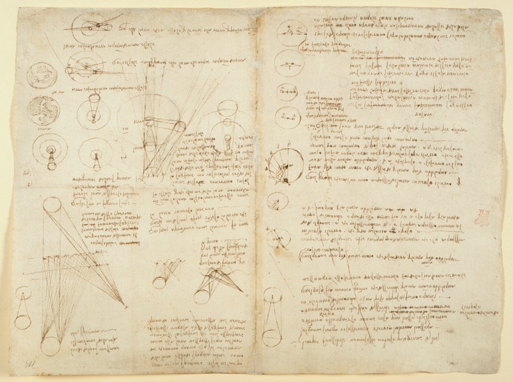 Notes and Diagrams on Mechanics, from 'Codex Arundel', c.1506-8