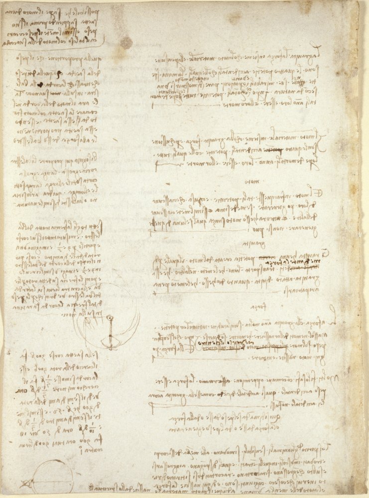 Notes and rough diagrams from 'Codex Arundel'