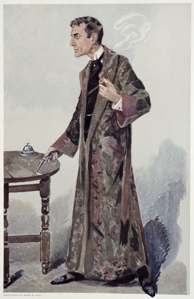 Sherlock Holmes, Cartoon from Vanity Fair of the Actor William Gillette