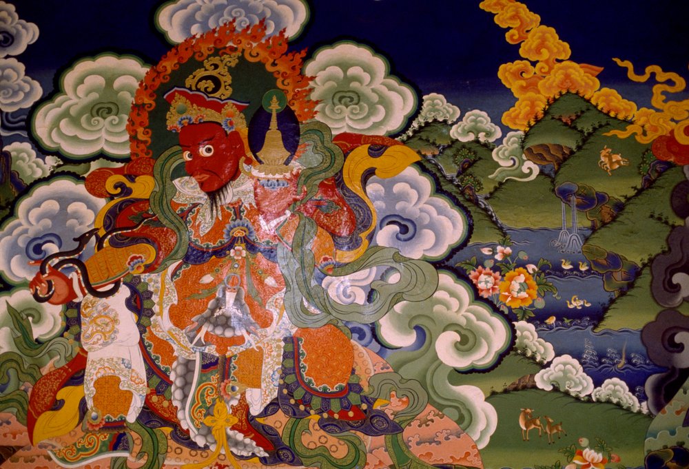 Mural painting from Lamaist Monastery of Lamayuru, Laddakh, India