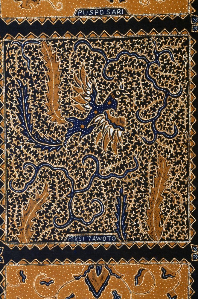 Traditional batik design called peksi yawoto, Surakarta, Java ...