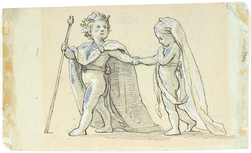 Vignette with Playing Children as King and Queen