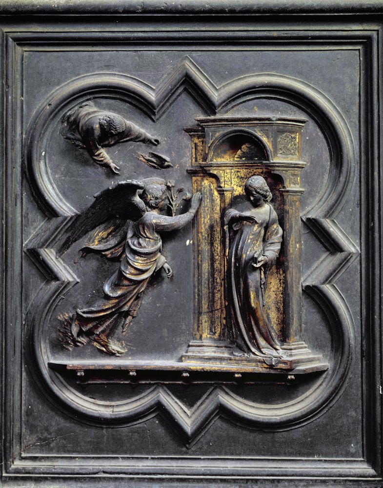 The Annunciation, First Panel of the North Doors of the Baptistery of ...