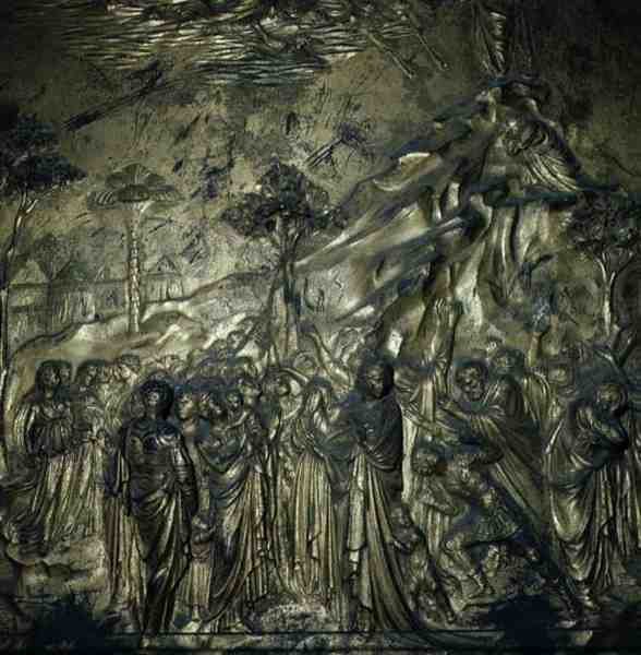 The Story of Moses on Mount Sinai, detail from the Doors of Paradise ...