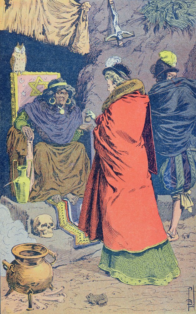 Witchcraft in the 16th century, a Witch selling some philtres, from ...