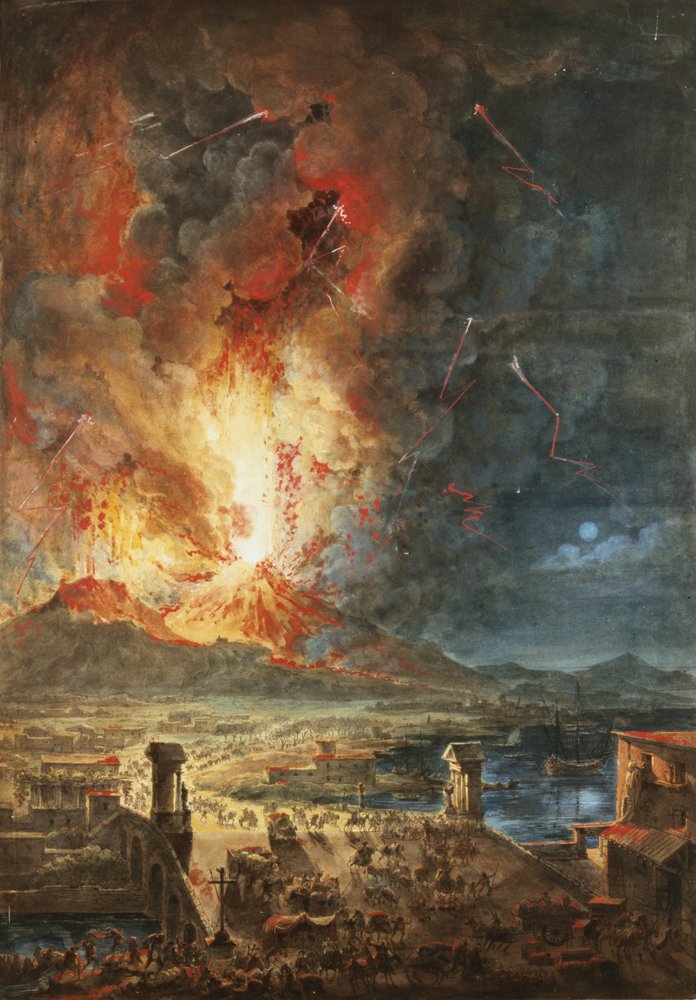 The Great Eruption of Mt. Vesuvius by Louis Jean Desprez