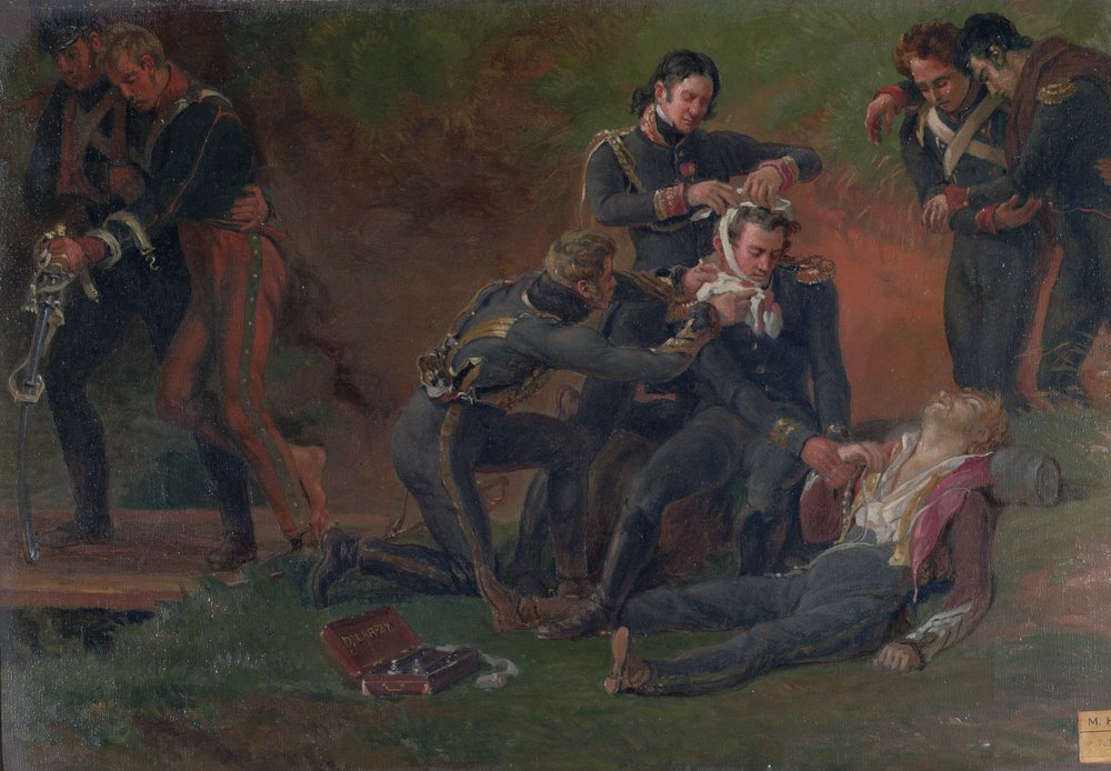 Baron Jean Dominique Larrey Tending the Wounded at the Battle of Moscow ...