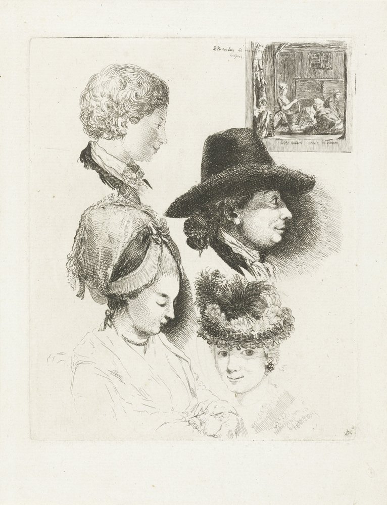 Study Sheet with Portraits of Louis Bernard Coclers and His Family