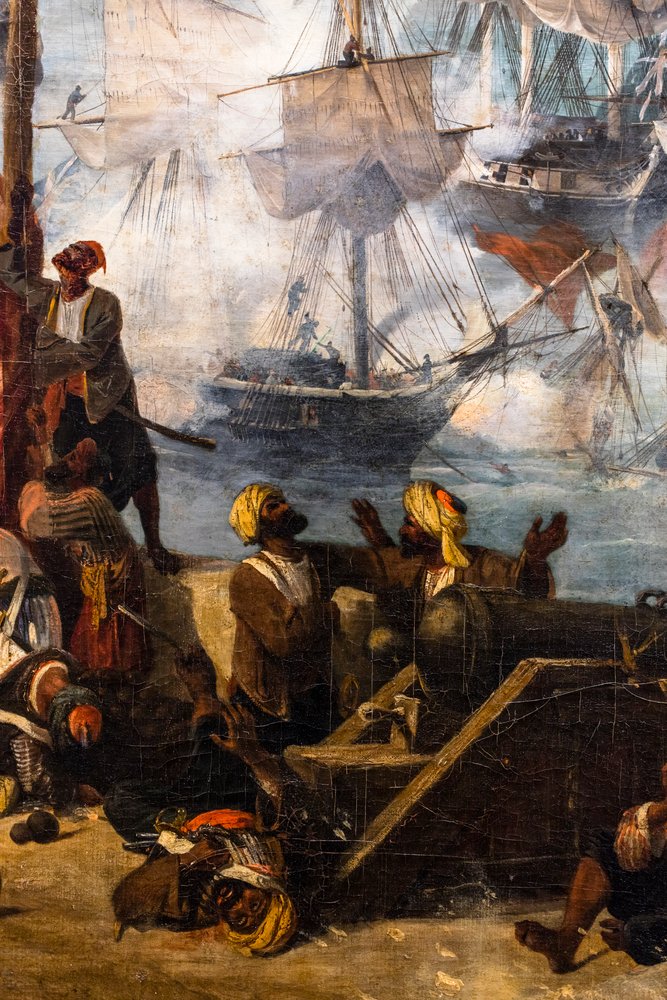 The Battle of Navarino; View from the Southern Tip of the Island of ...