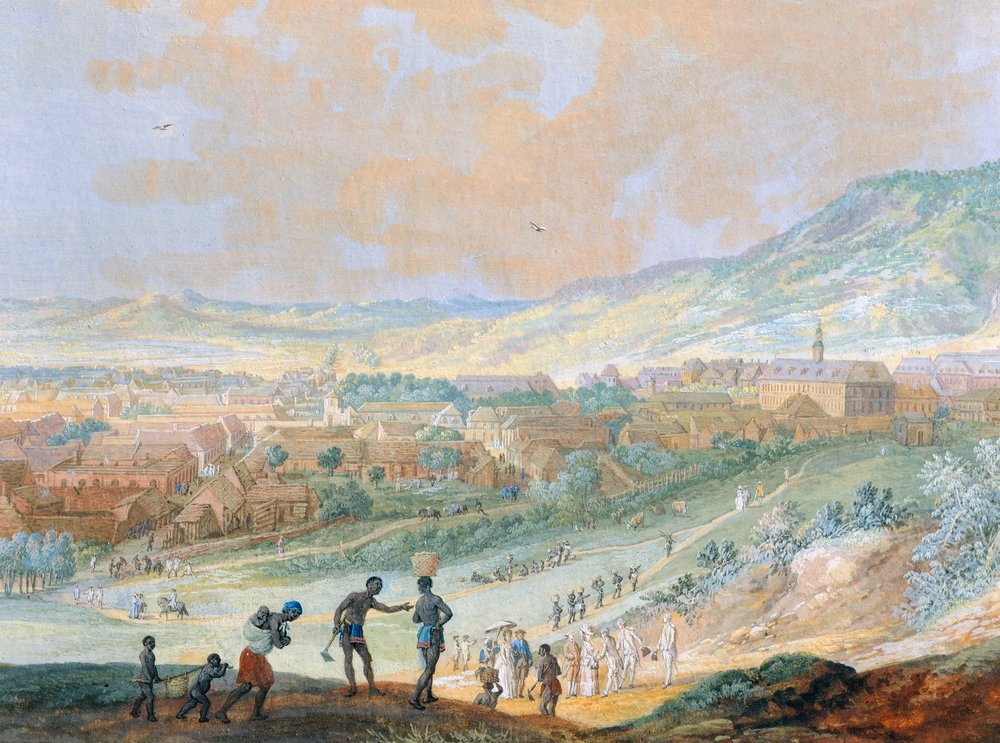 The city of Cap Francais (modern day Cap-Haitien) in Haiti