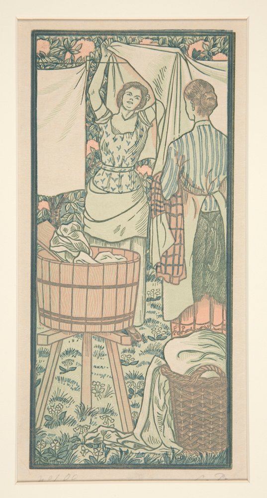 Hanging out the Wash by Lucien Pissarro: Fine art print