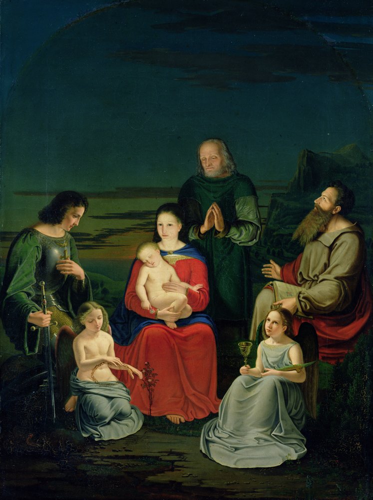 Holy Family with Angels and Saints by Ludwig Emil Grimm