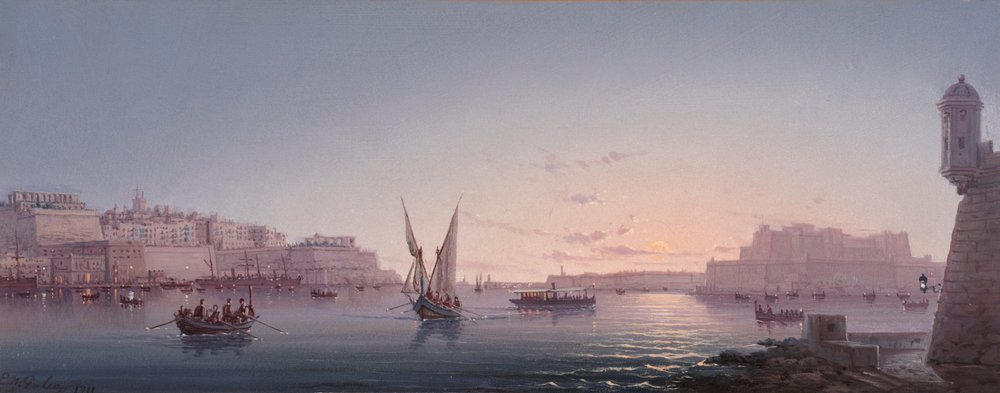 Grand Harbour, Malta, from Corrodino by Luigi Maria Galea