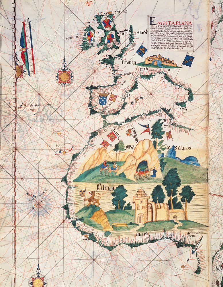 Map of Great Britain, Europe and North West Africa, from Portugaliae ...