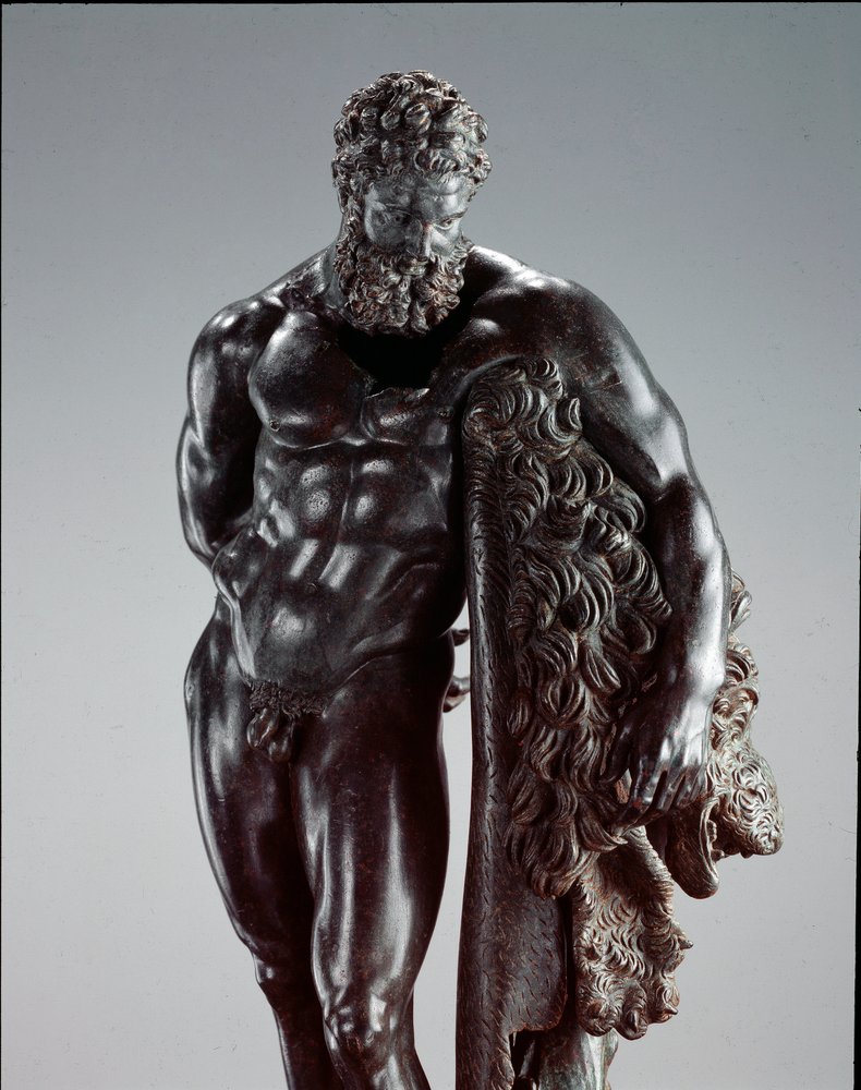 Greek Art: 'Heracles at rest' (detail). Bronze sculpture of Lysipus of ...