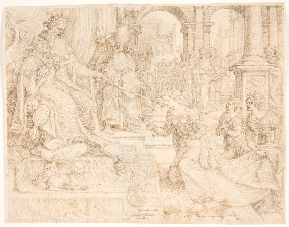 Esther before Ahasuerus by Maarten van Heemskerck