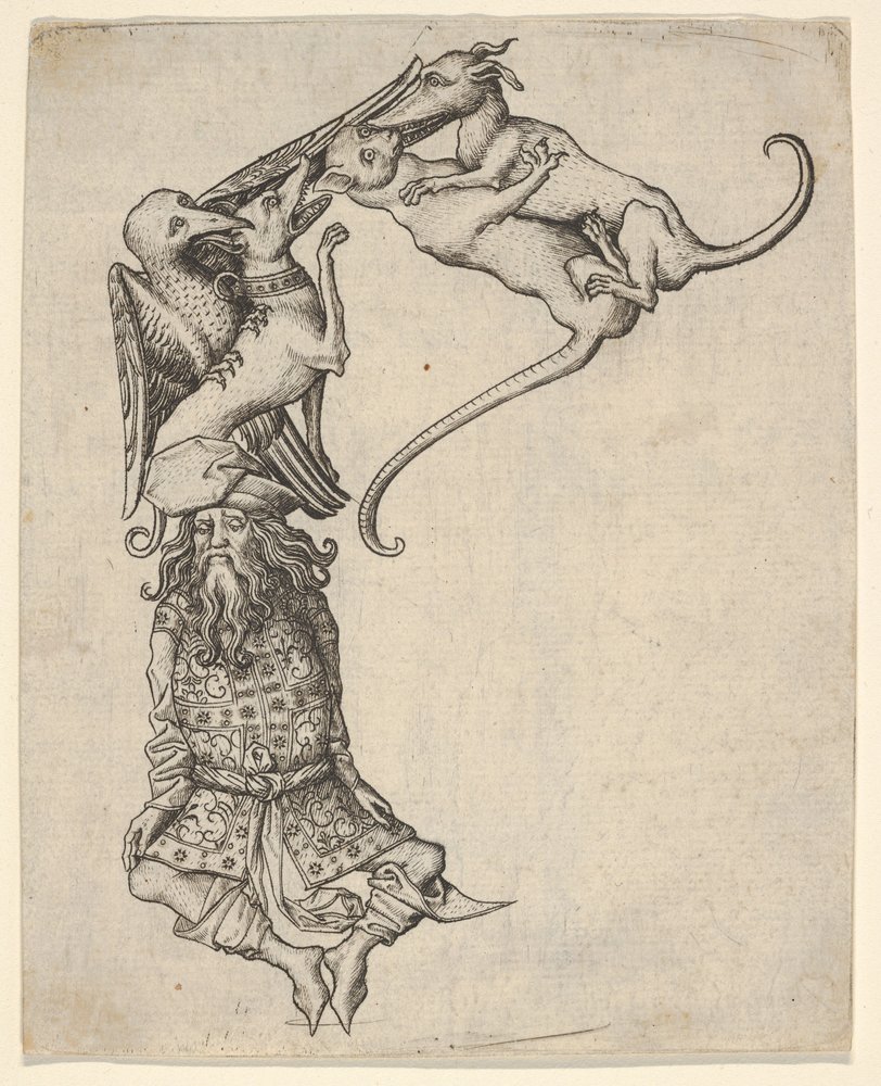 The Letter E, from The Alphabet, 1466-67 by Master ES