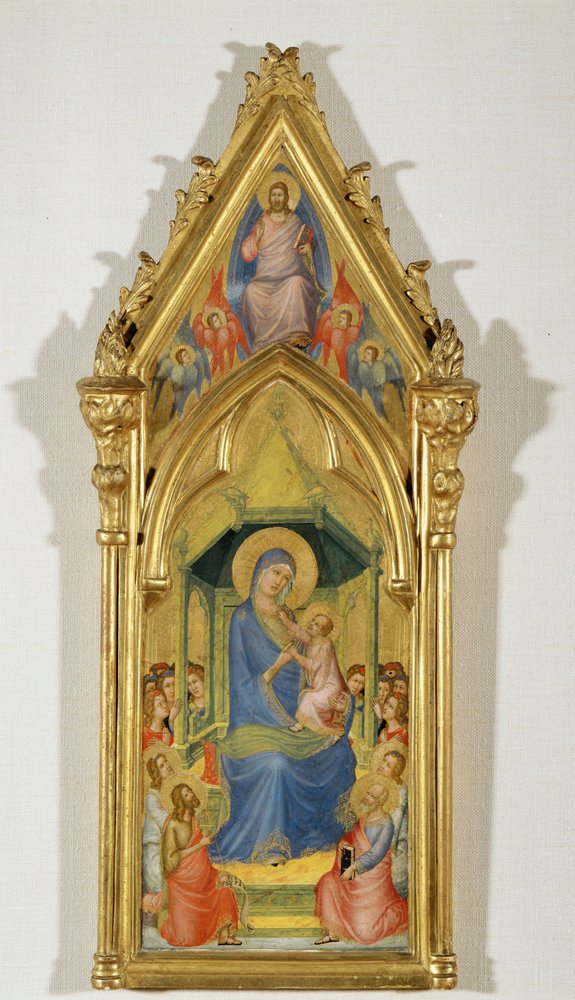 Madonna on a Throne between Two Angels, Saint John the Baptist and ...