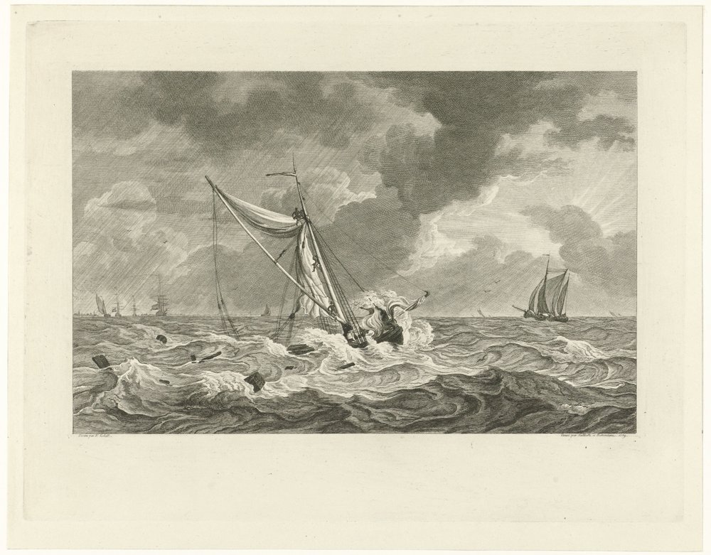 Stranding of the Kaag of Skipper Klaas Ringels near Texel, 1778