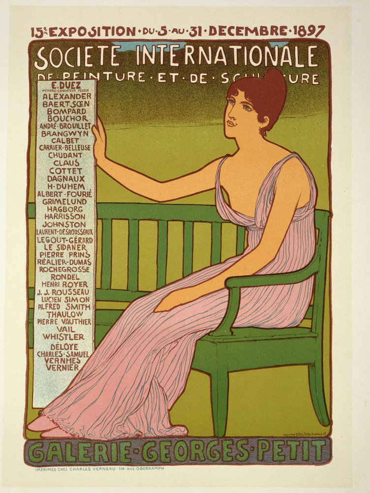 Reproduction of a poster advertising the 'Georges Petit Gallery', Paris ...