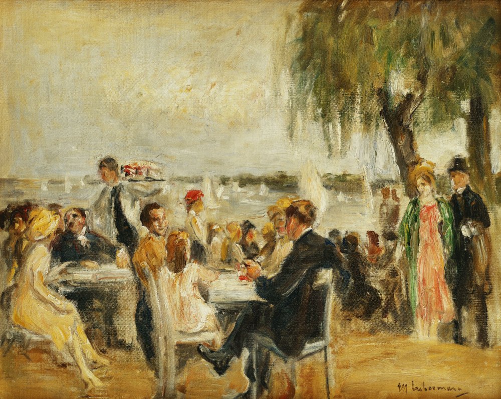 Garden Cafe on the Elbe by Max Liebermann: Fine art print