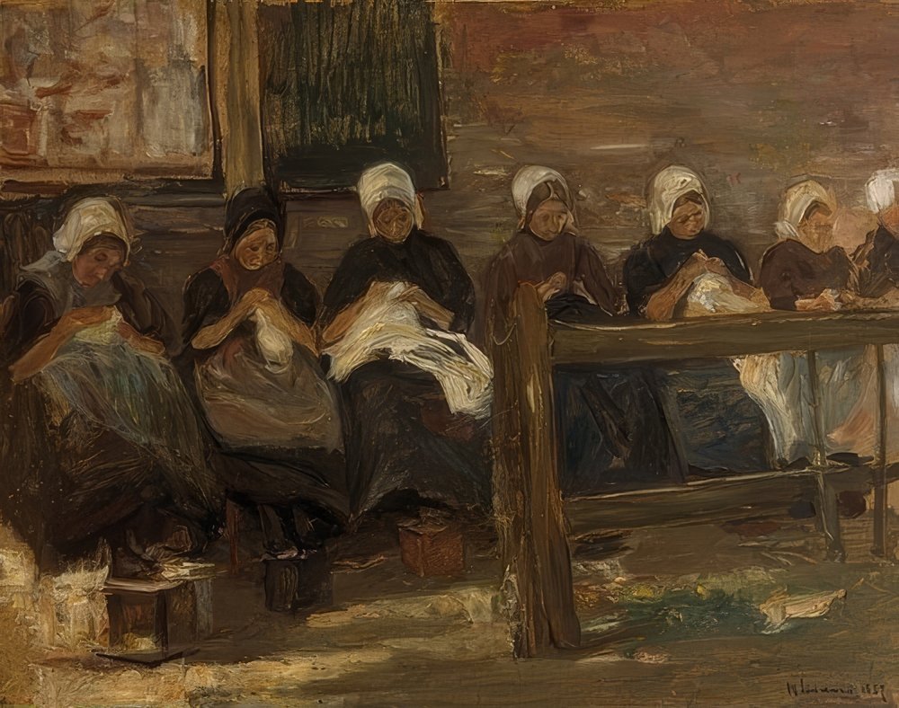 Sewing Girls in Huyzen - Study with Seven Figures