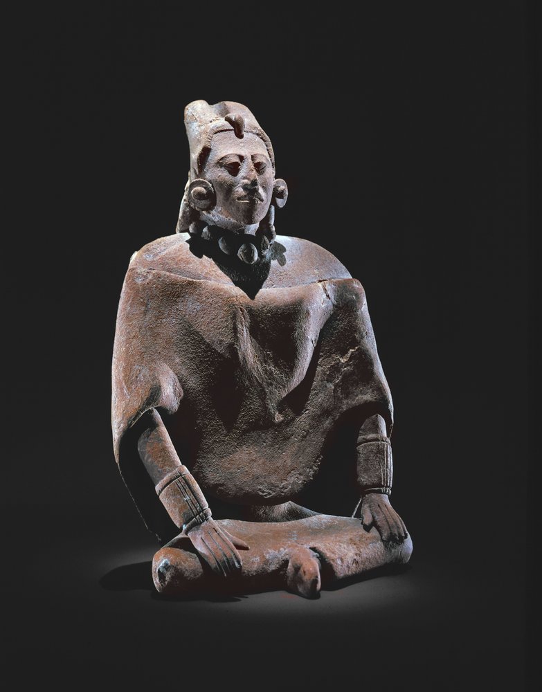 Figure of a Mayan Seated King, from the Isle of Jaina