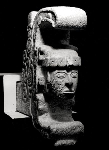 The Queen of Uxmal, temple carving by Mayan